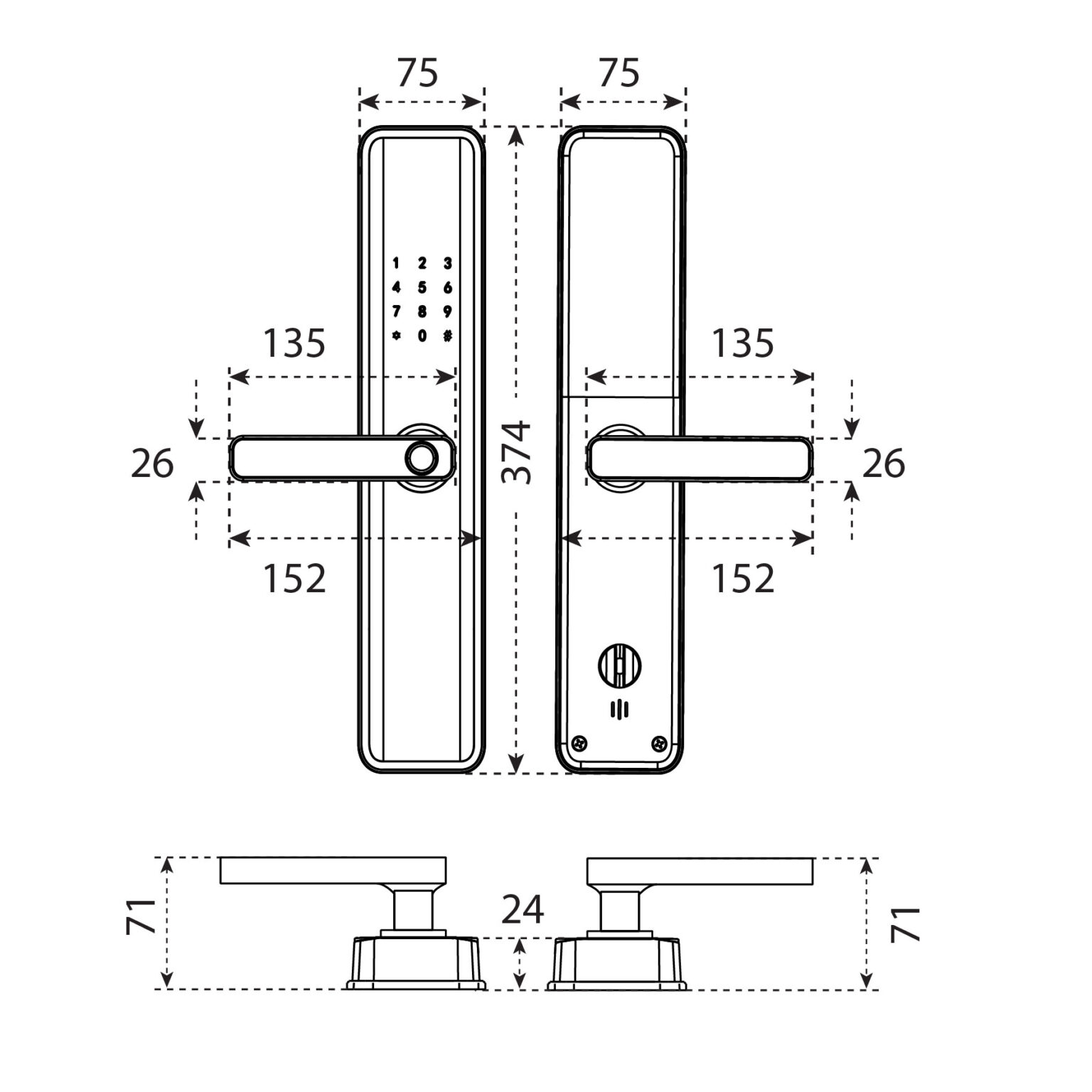 Digital Smart Lock Slim DLP 2136 Slim Door Frame - Paloma Official Website
