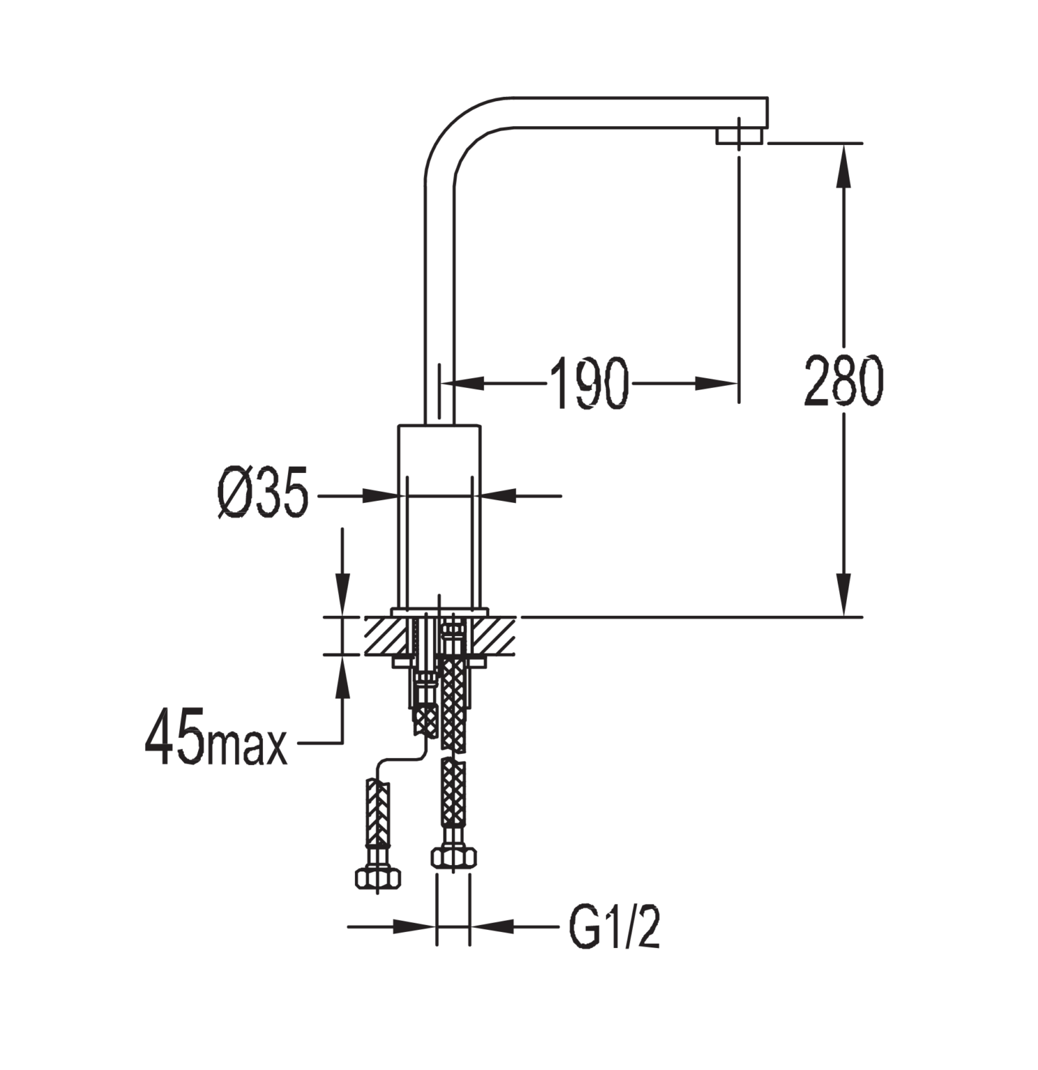 Single Lever Pillar Sink Mixer Ibisco FCP 1551 - Paloma Official Website