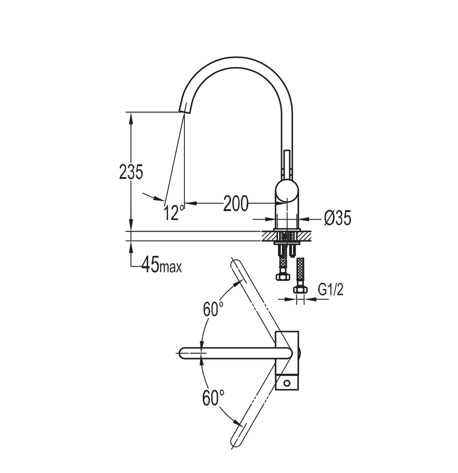 Single Lever Pillar Sink Mixer Eolica FCP 1851 - Paloma Official Website