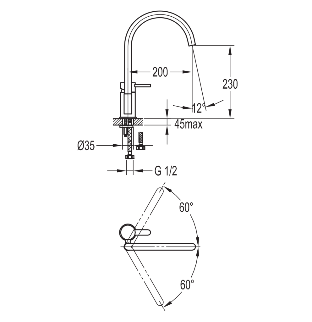 Single Lever Pillar Sink Mixer Cedro FCP 9251 - Paloma Official Website