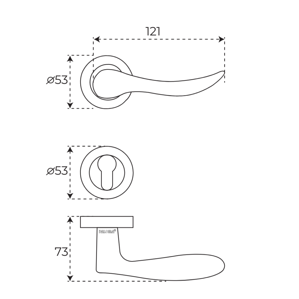 Lever Handle Roses Solid Zamak HRP 5403 - Paloma Official Website