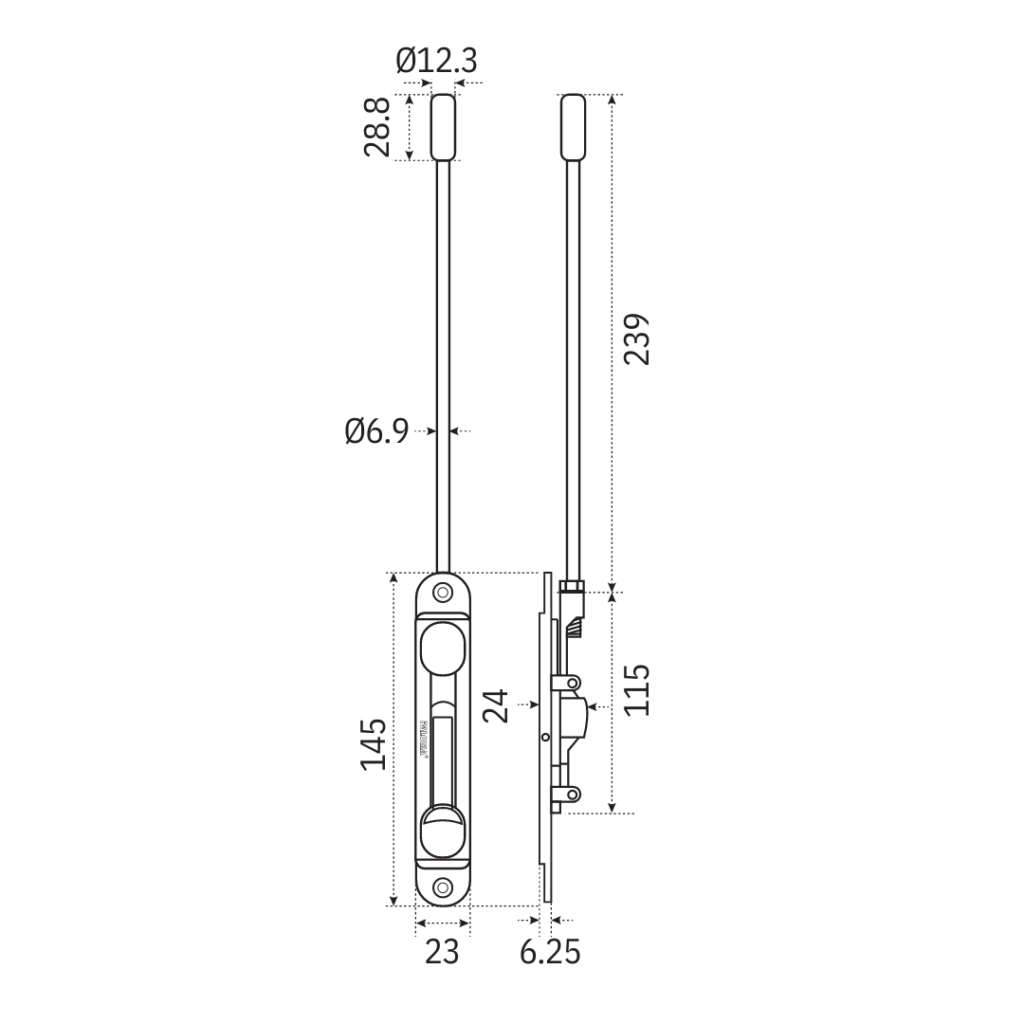 Flush Bolt Enrico OV 250 mm FBP 811 - Paloma Official Website