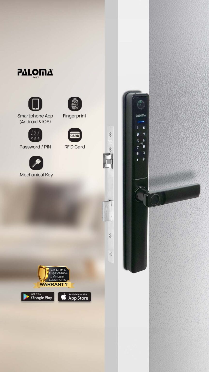 Digital Smart Lock DLP 516 Slim Panel - Paloma Official Website
