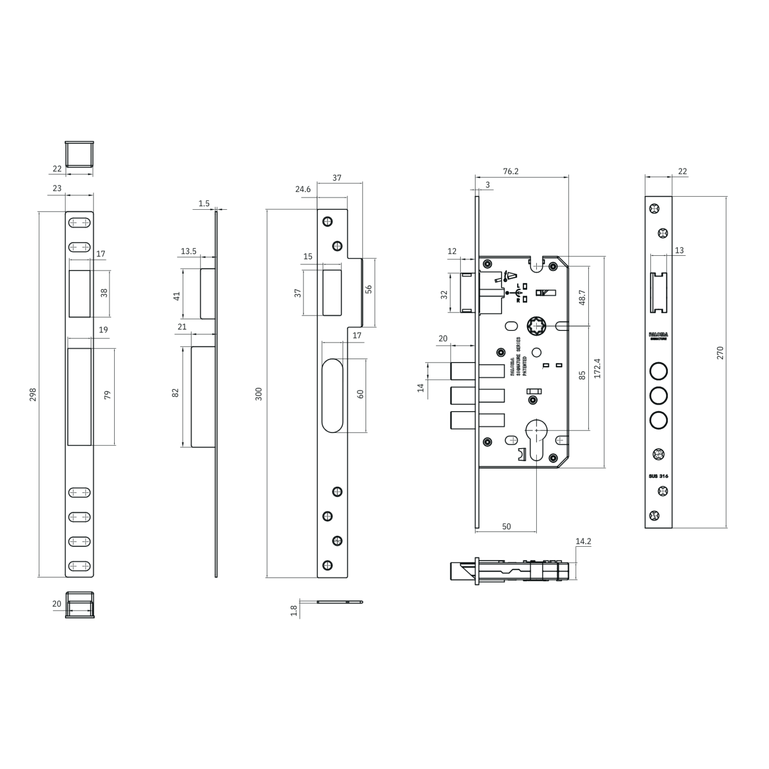 Mortise Lock Signature Swing 50 mm MLP 413 - Paloma Official Website